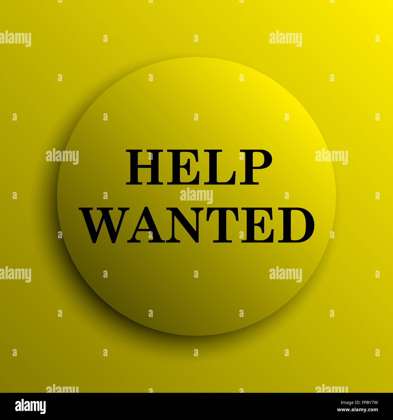Help wanted icon. Yellow internet button Stock Photo - Alamy