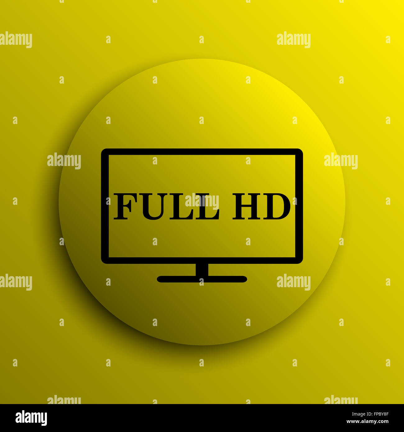 Full HD icon. Yellow internet button Stock Photo - Alamy