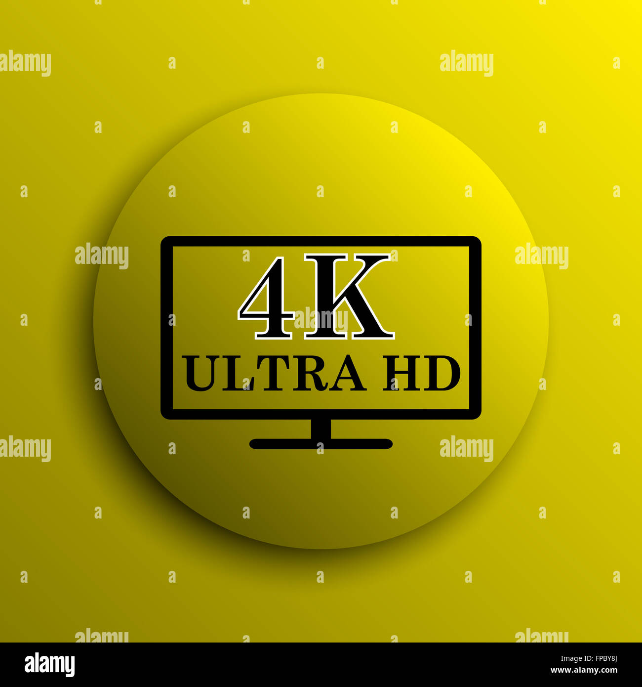 4K ultra HD icon. Yellow internet button Stock Photo - Alamy