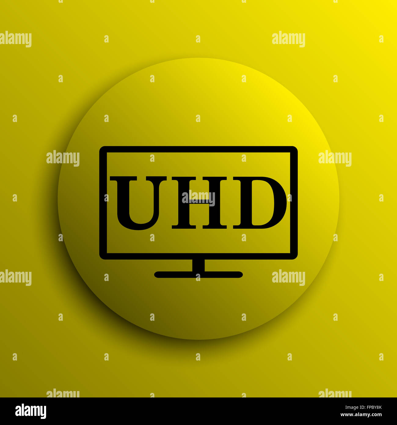 Ultra HD icon. Yellow internet button Stock Photo - Alamy