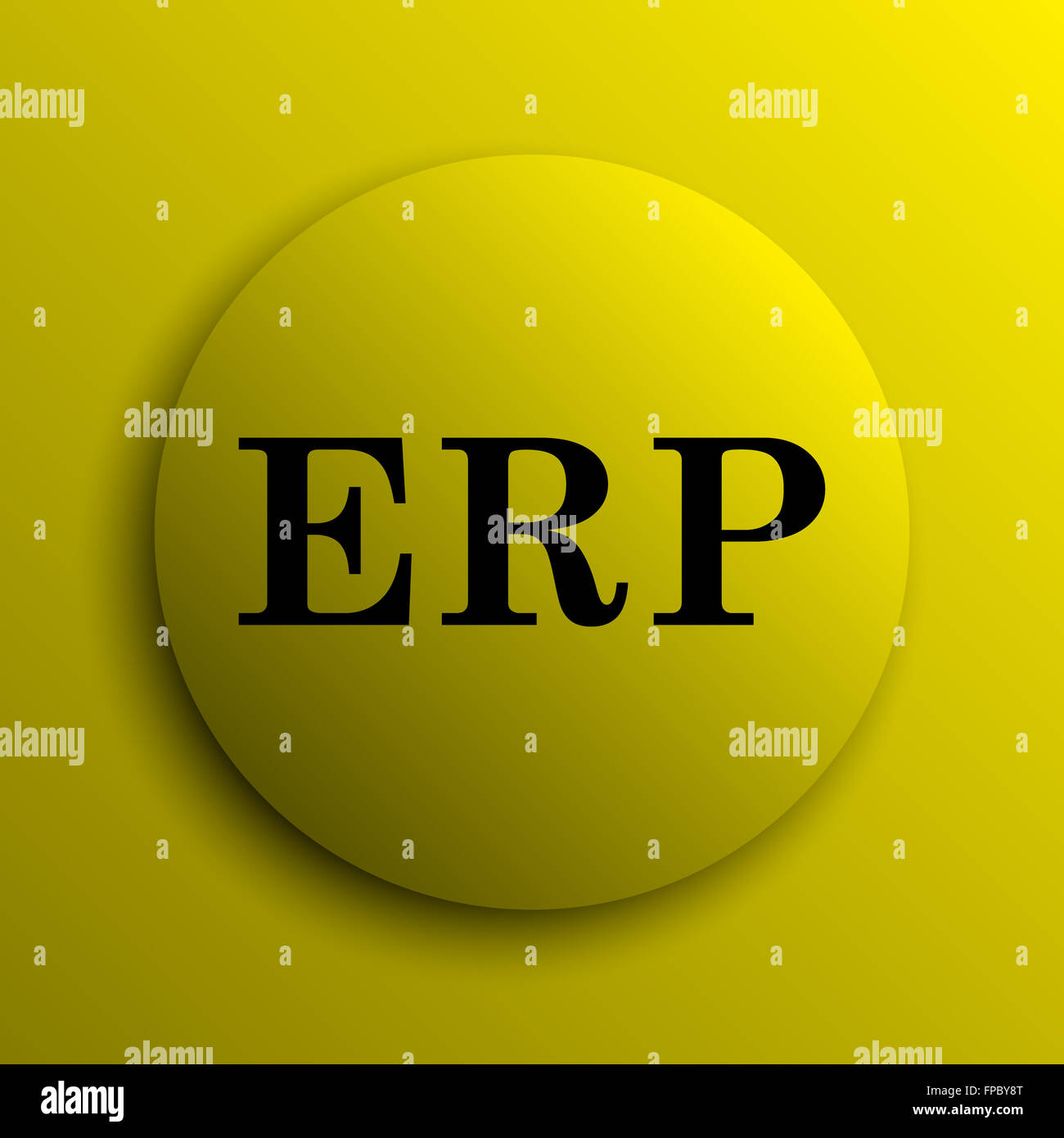 ERP icon. Yellow internet button Stock Photo - Alamy