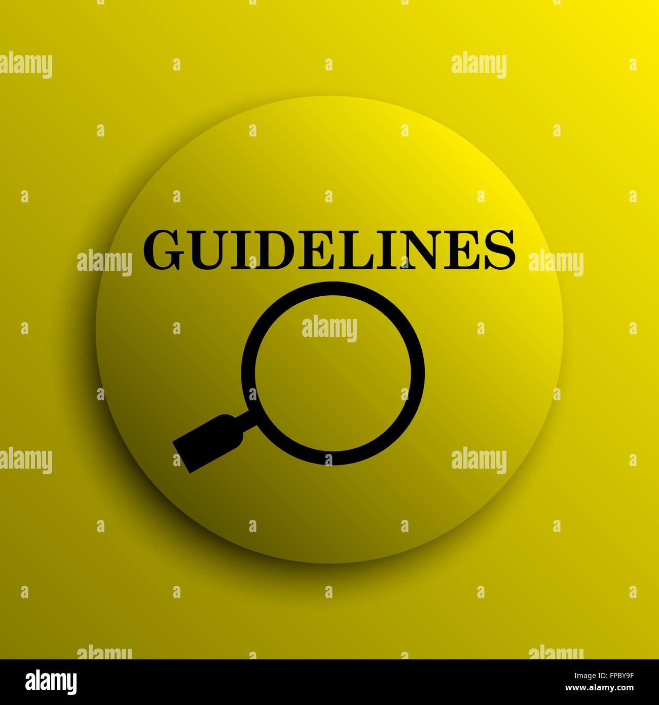 Guidelines icon. Yellow internet button Stock Photo - Alamy