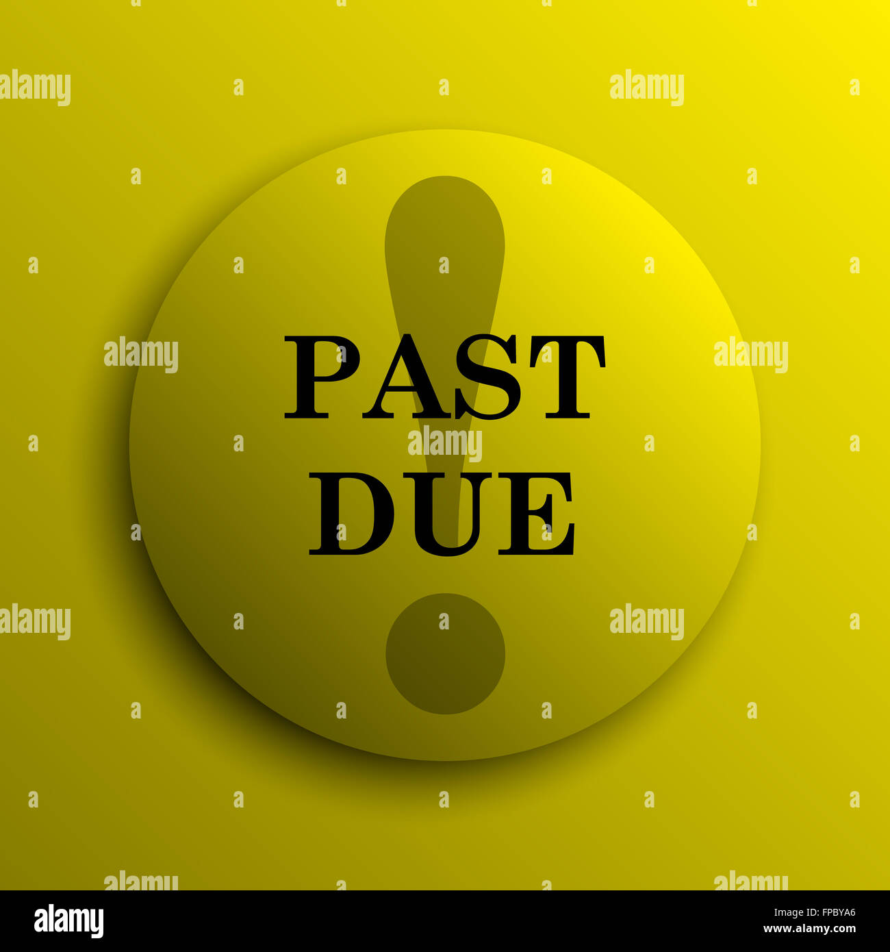 Past due icon. Yellow internet button Stock Photo - Alamy