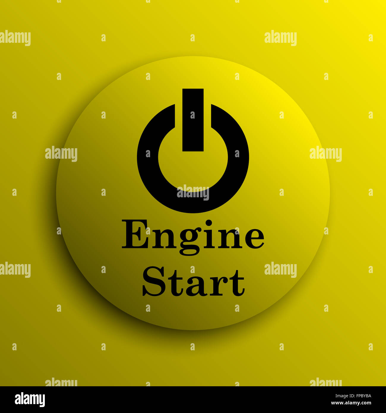 Engine start icon. Yellow internet button Stock Photo - Alamy