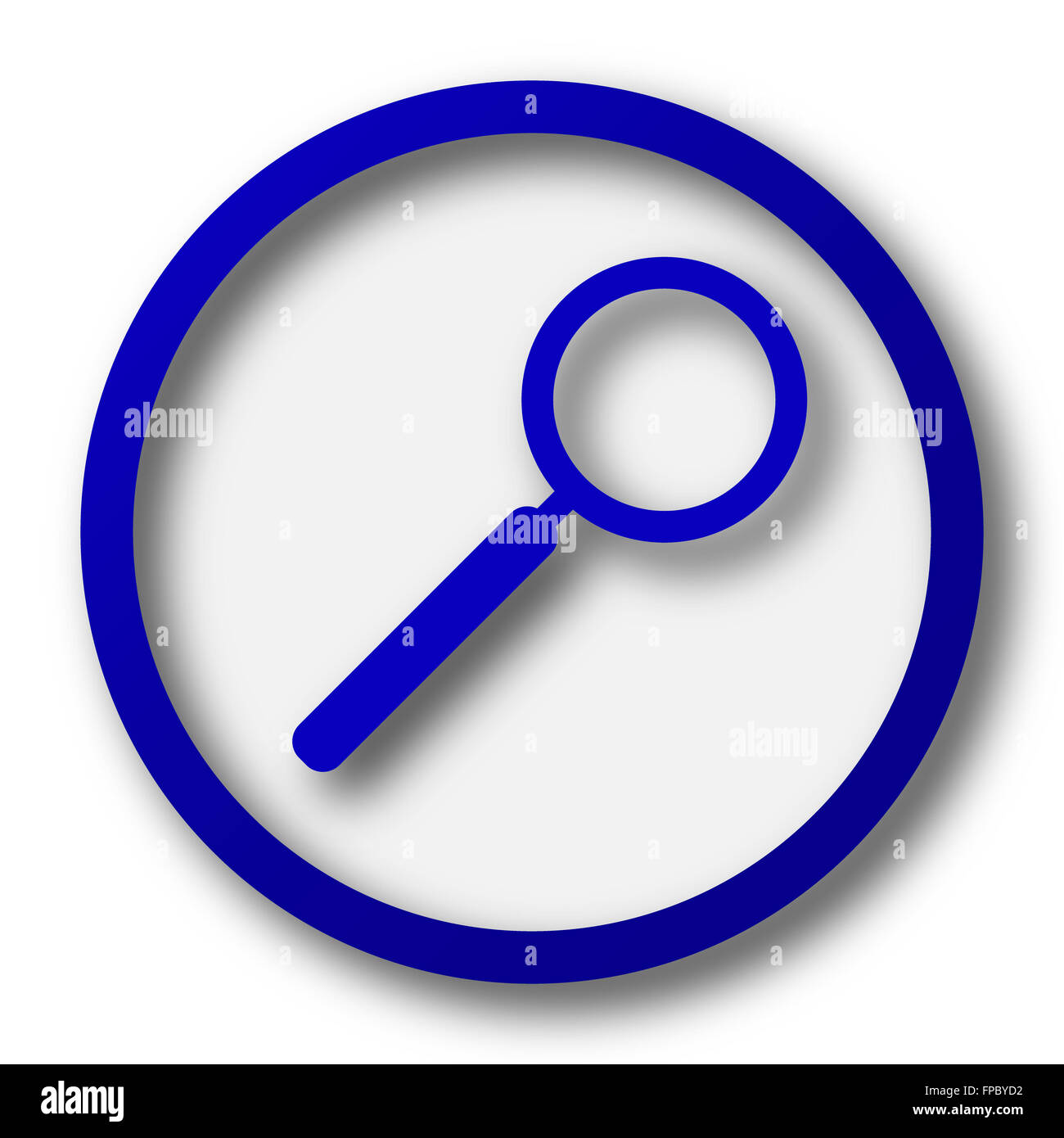 Search icon. Blue internet button on white background Stock Photo - Alamy