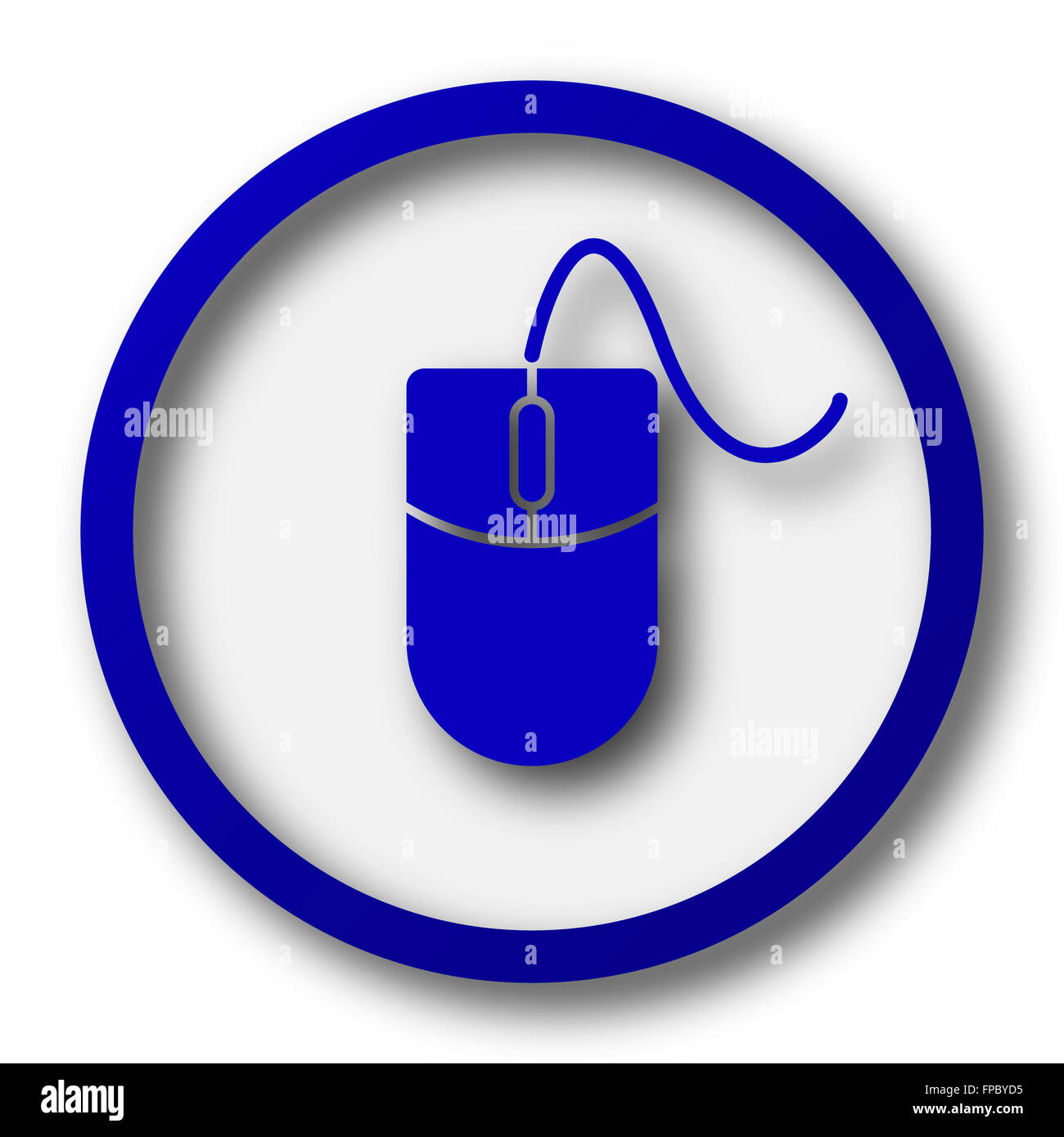 Mouse icon. Blue internet button on white background Stock Photo - Alamy