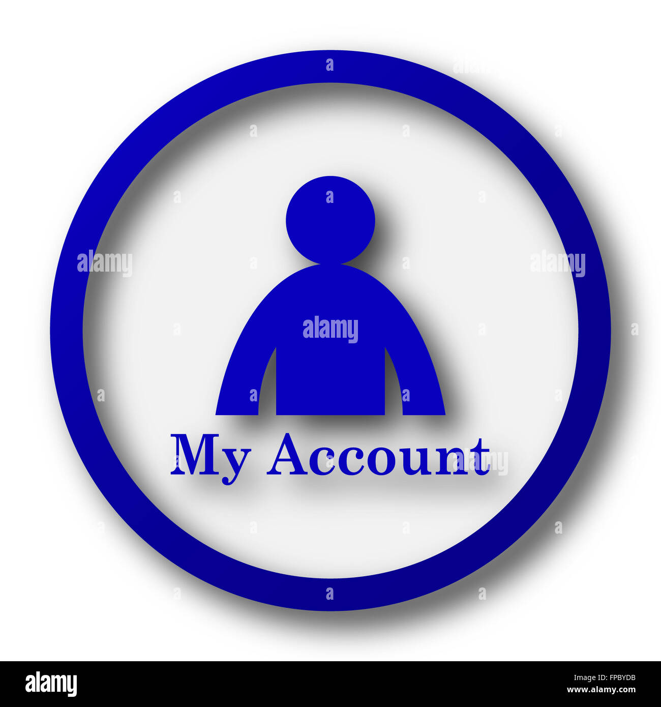 My account icon. Blue internet button on white background Stock Photo ...