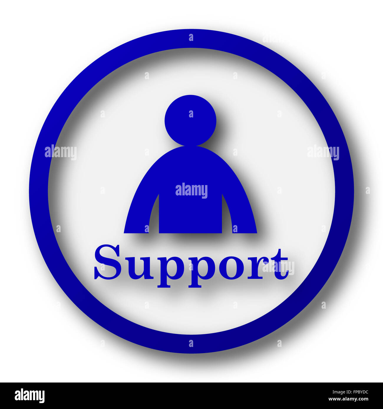 Support icon. Blue internet button on white background Stock Photo - Alamy