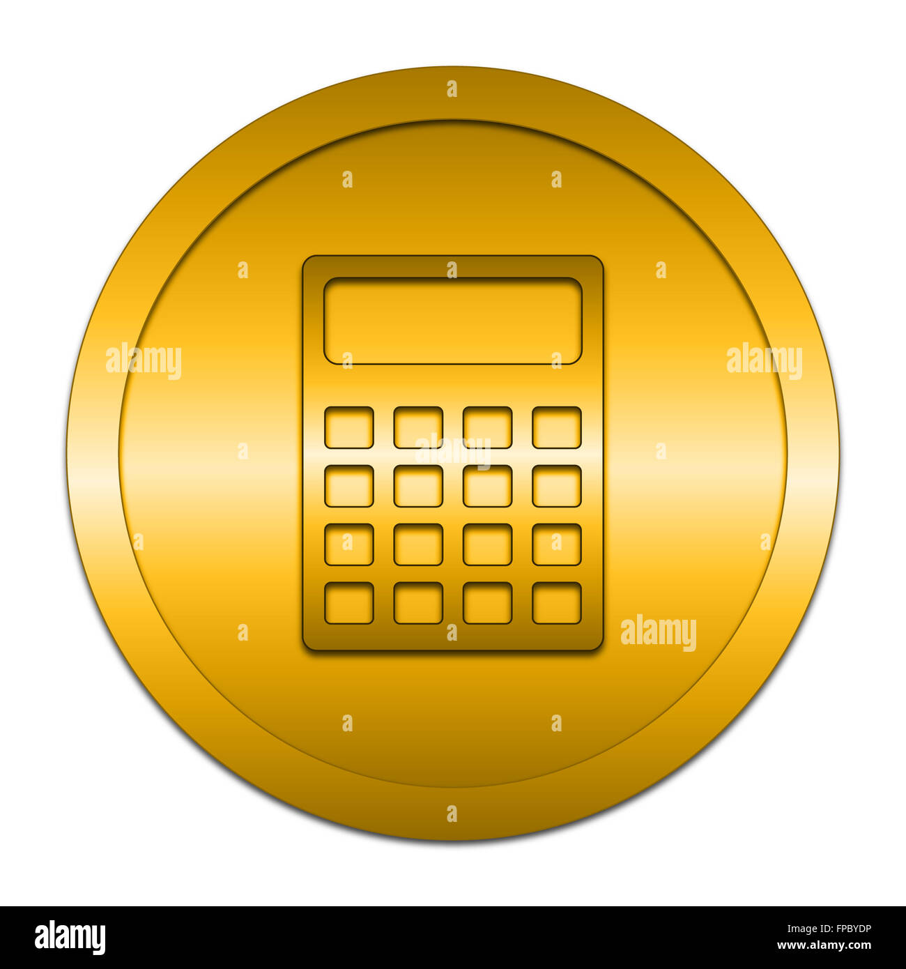 Calculator icon. Internet button on white background Stock Photo - Alamy