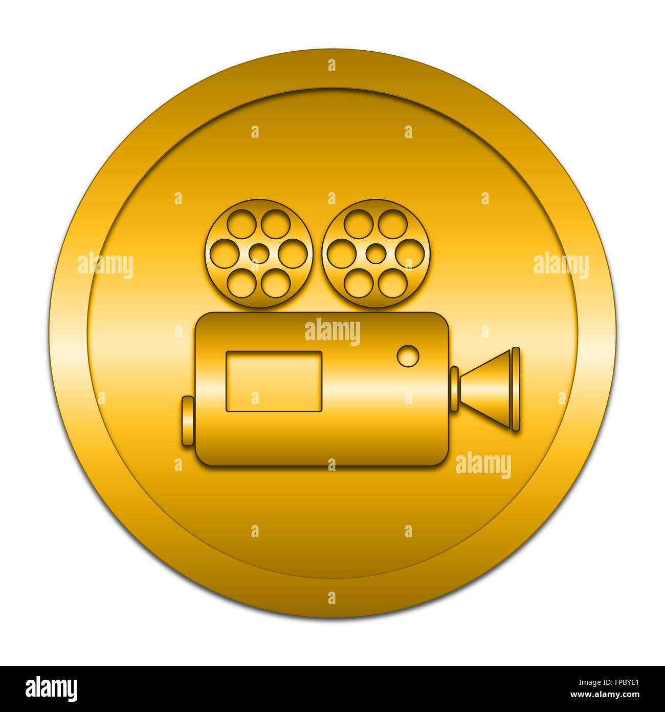 Video camera icon. Internet button on white background Stock Photo - Alamy