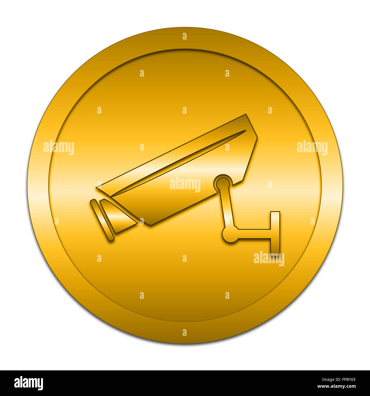 Surveillance camera icon. Internet button on white background Stock ...