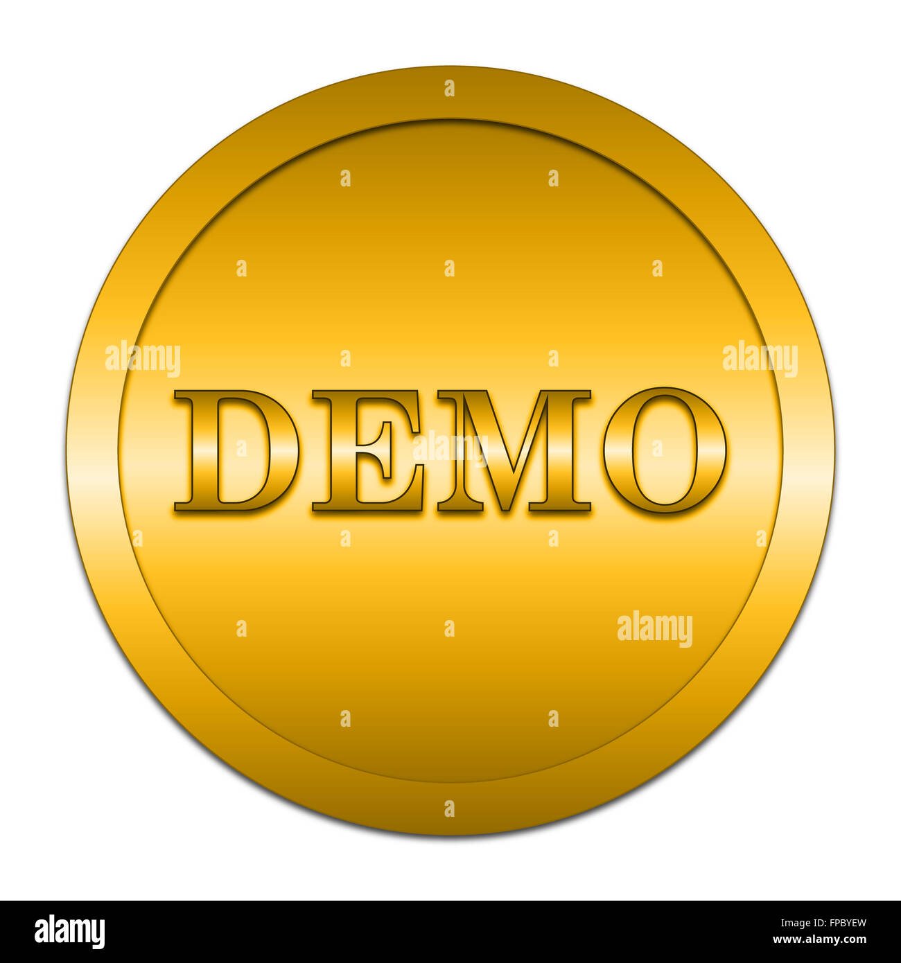 Demo icon. Internet button on white background Stock Photo - Alamy