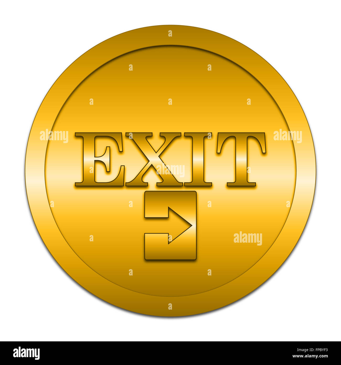 Exit icon. Internet button on white background Stock Photo - Alamy