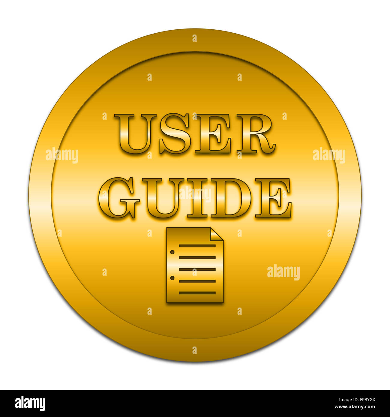 User guide icon. Internet button on white background Stock Photo - Alamy