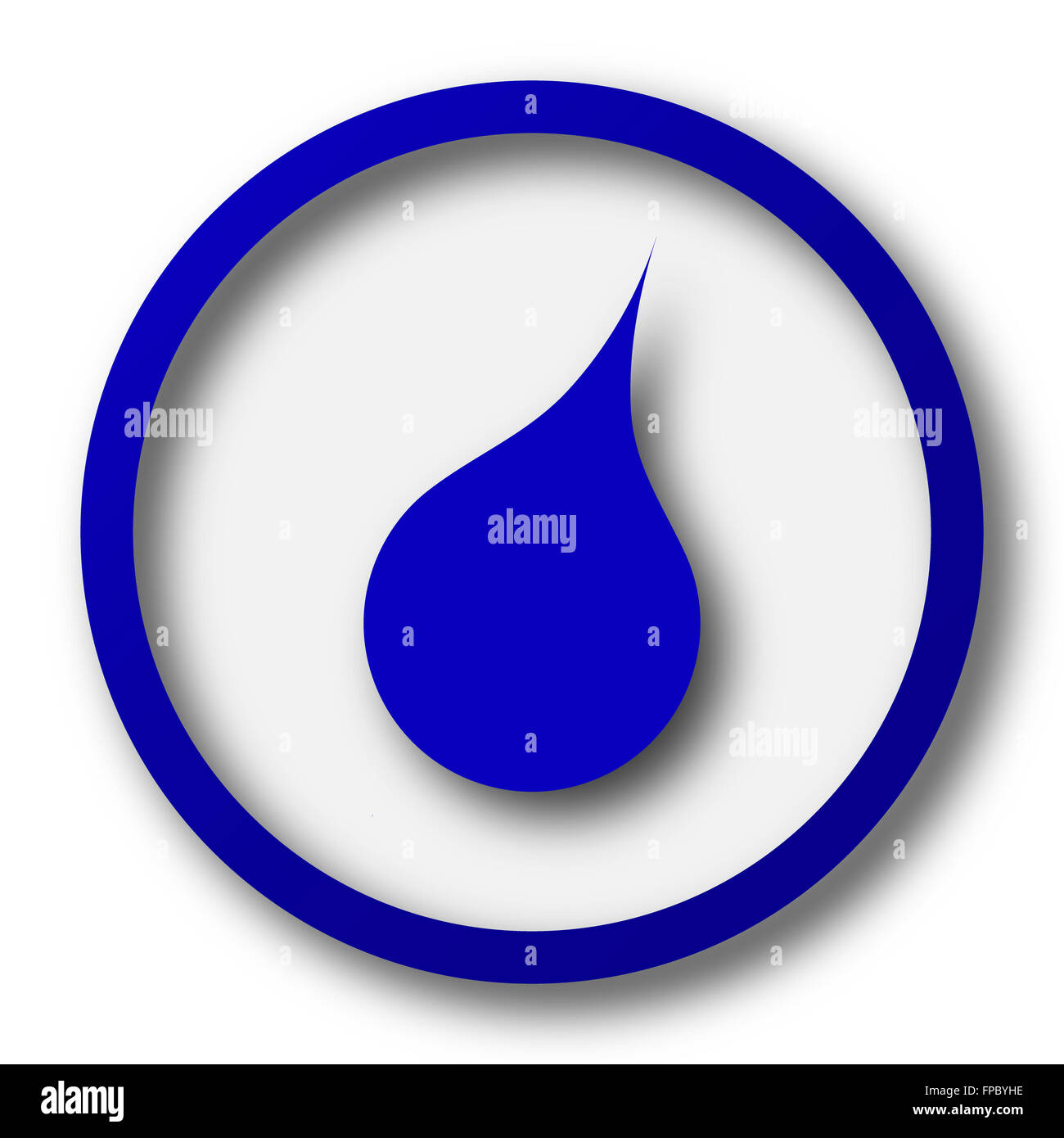 Rain icon. Blue internet button on white background Stock Photo - Alamy