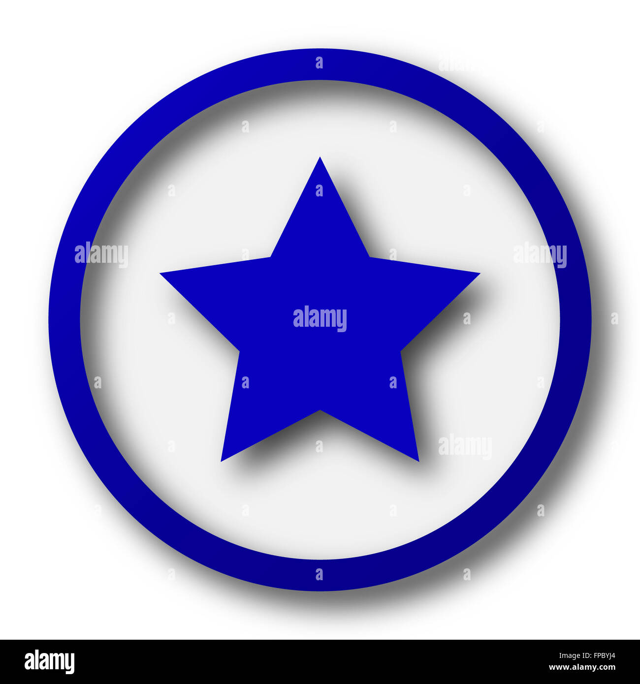 Favorite icon. Blue internet button on white background Stock Photo - Alamy