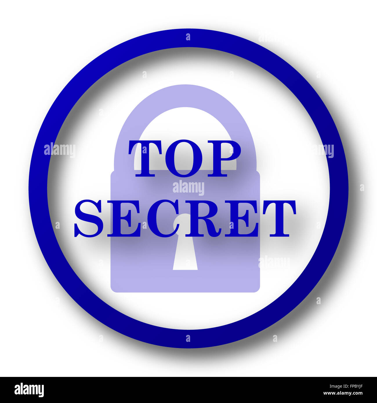 Top secret icon. Blue internet button on white background Stock Photo ...