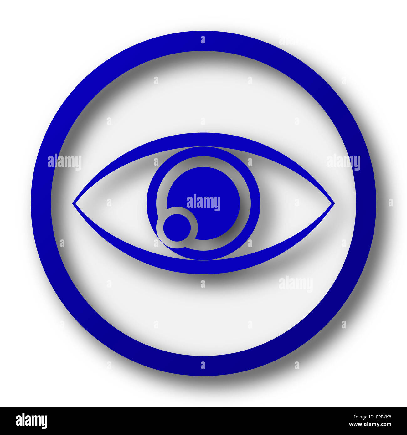 Eye icon. Blue internet button on white background Stock Photo - Alamy