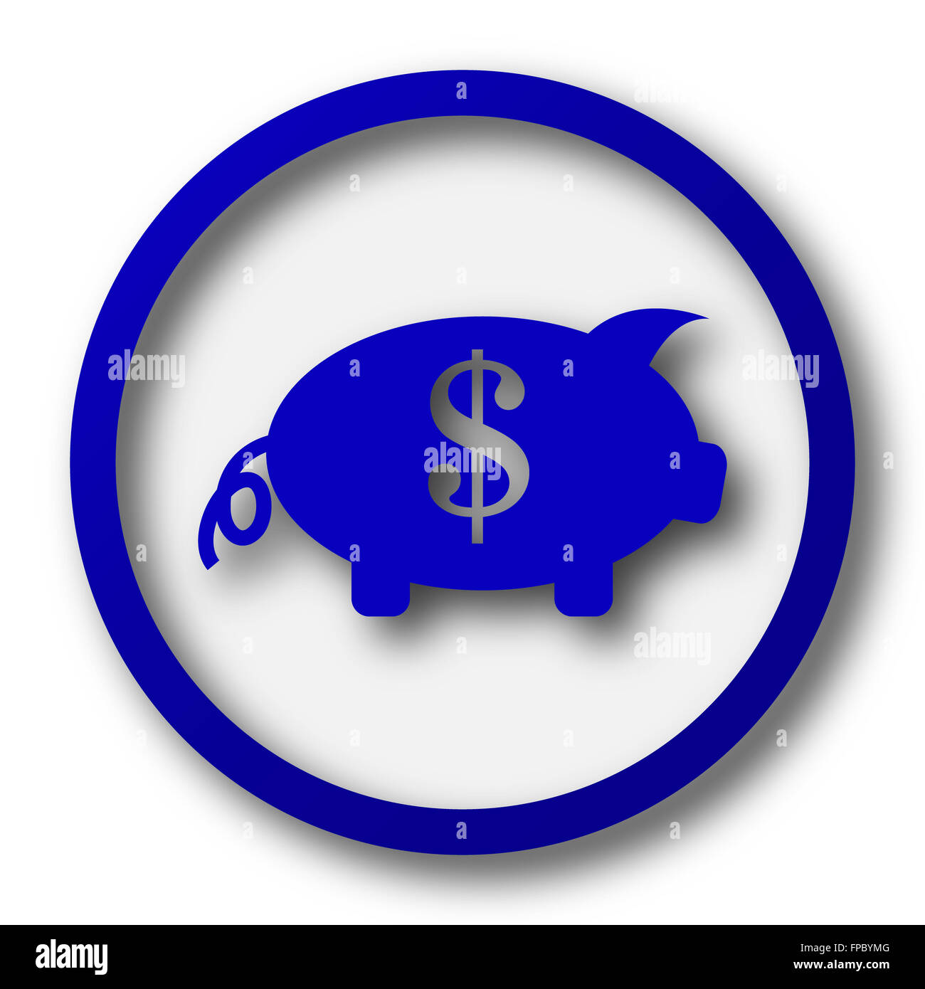 Save money icon. Blue internet button on white background Stock Photo ...