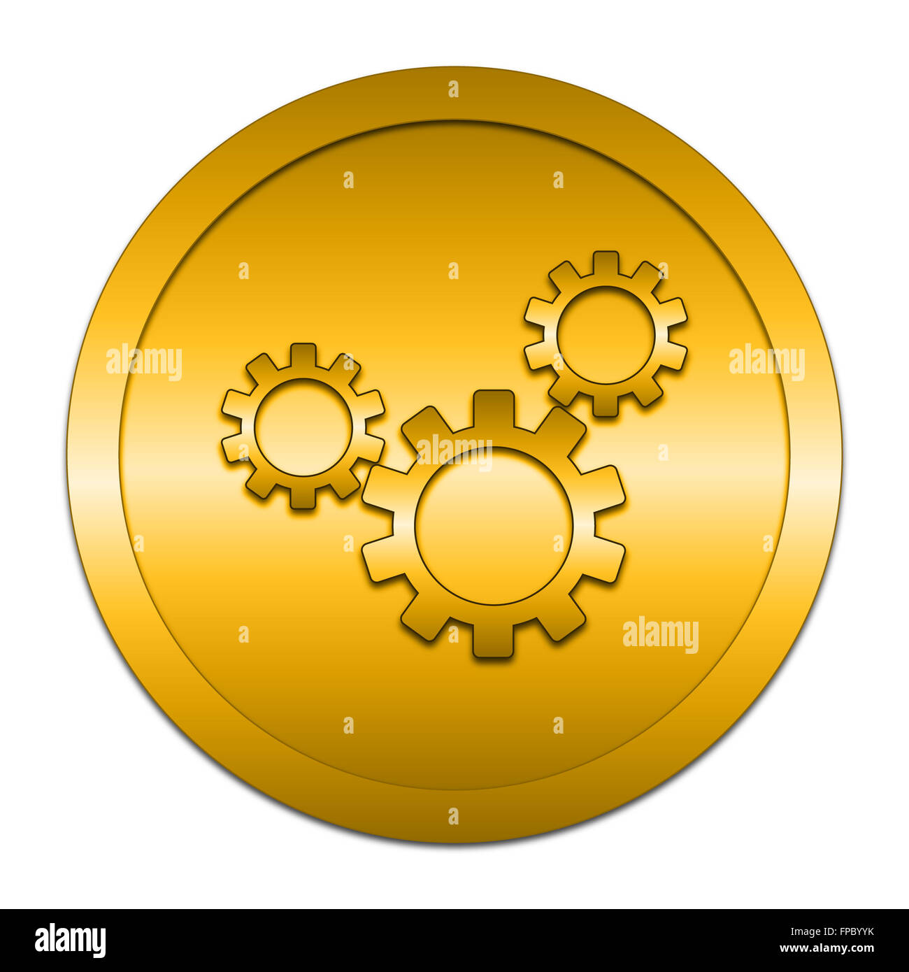 Settings icon. Internet button on white background Stock Photo - Alamy