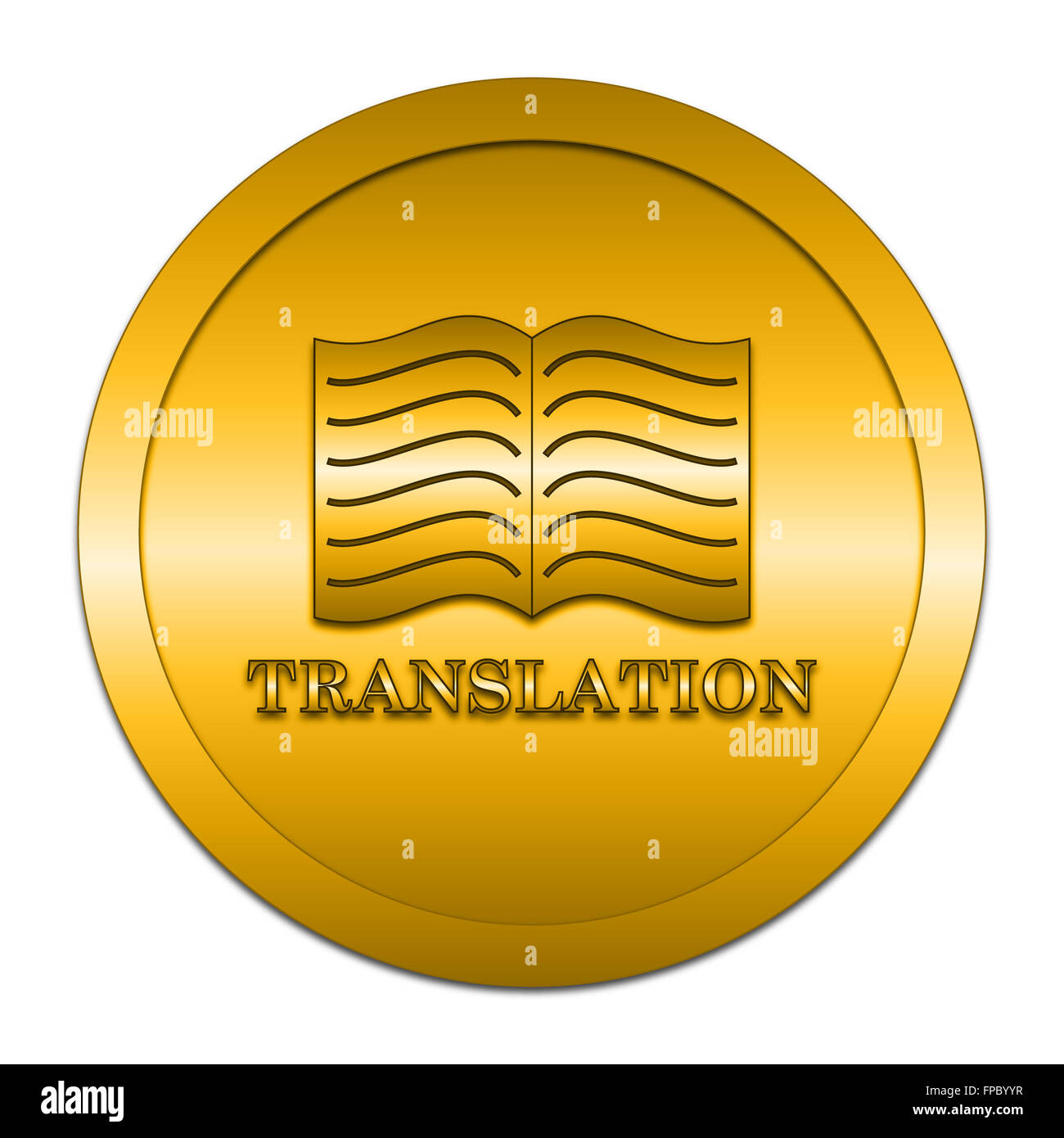 Translation book icon. Internet button on white background Stock Photo ...