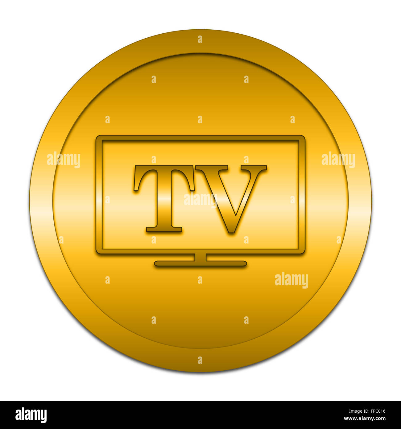 TV icon. Internet button on white background Stock Photo - Alamy