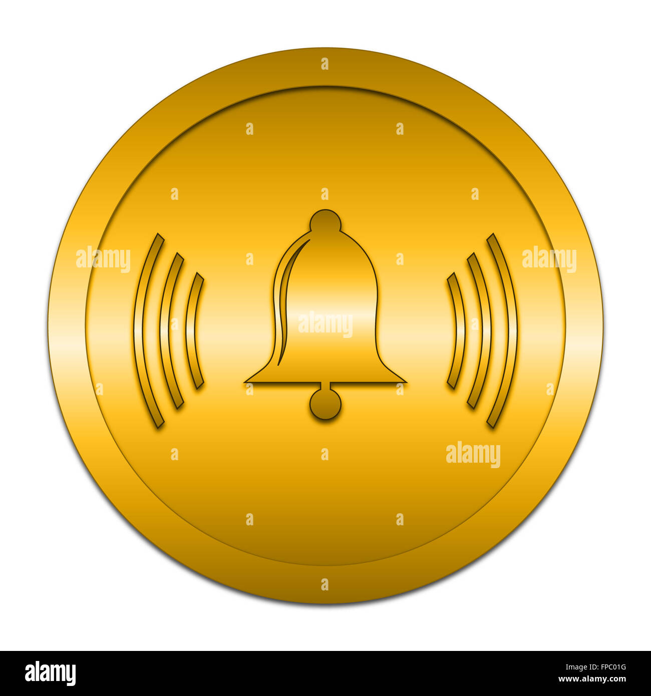 Bell icon. Internet button on white background Stock Photo - Alamy