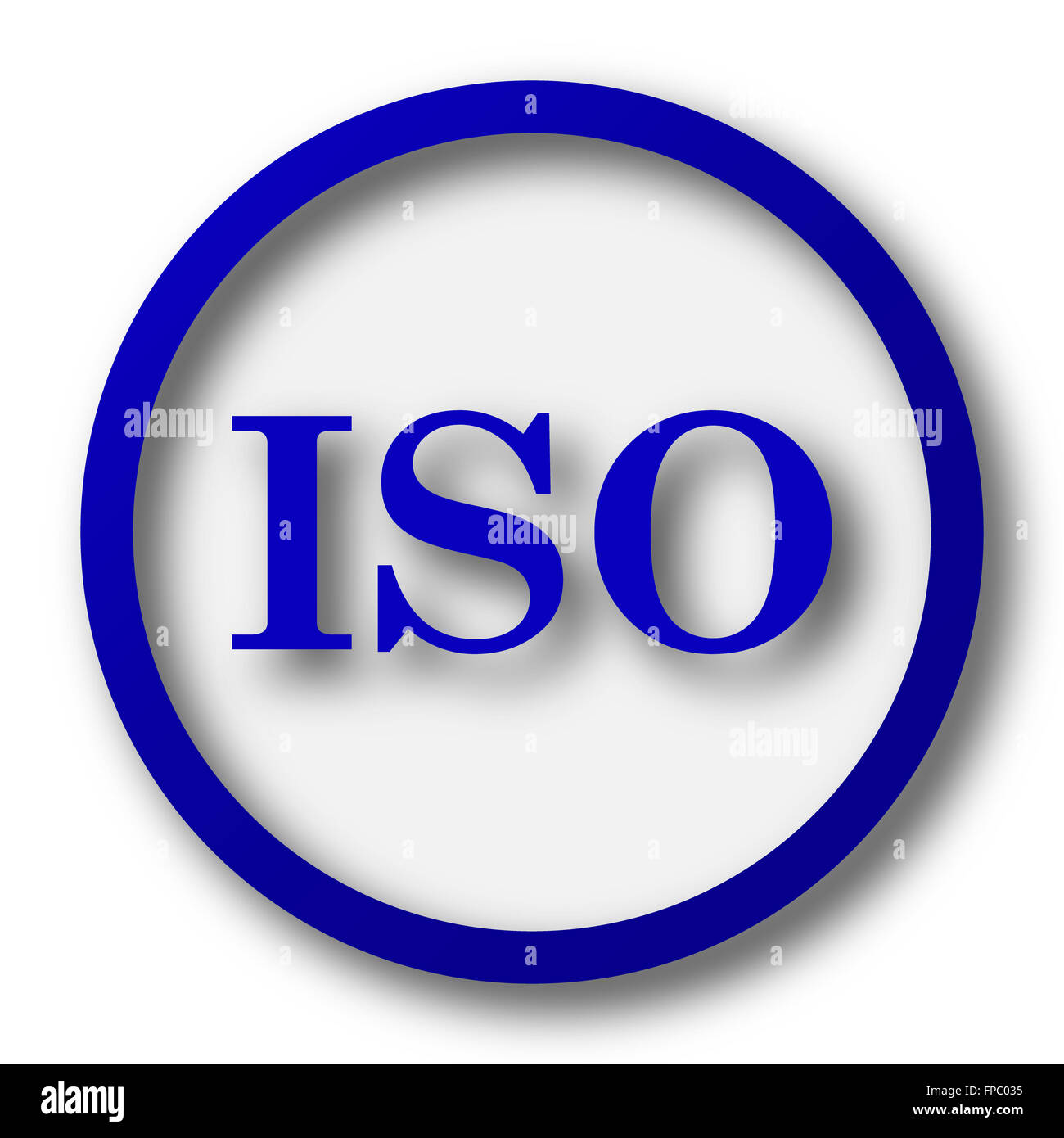 ISO icon. Blue internet button on white background Stock Photo - Alamy
