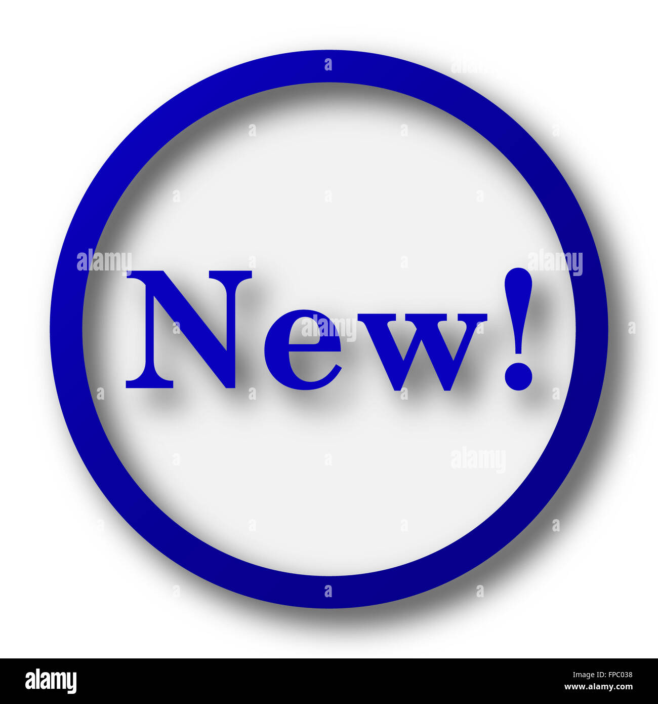New icon. Blue internet button on white background Stock Photo - Alamy