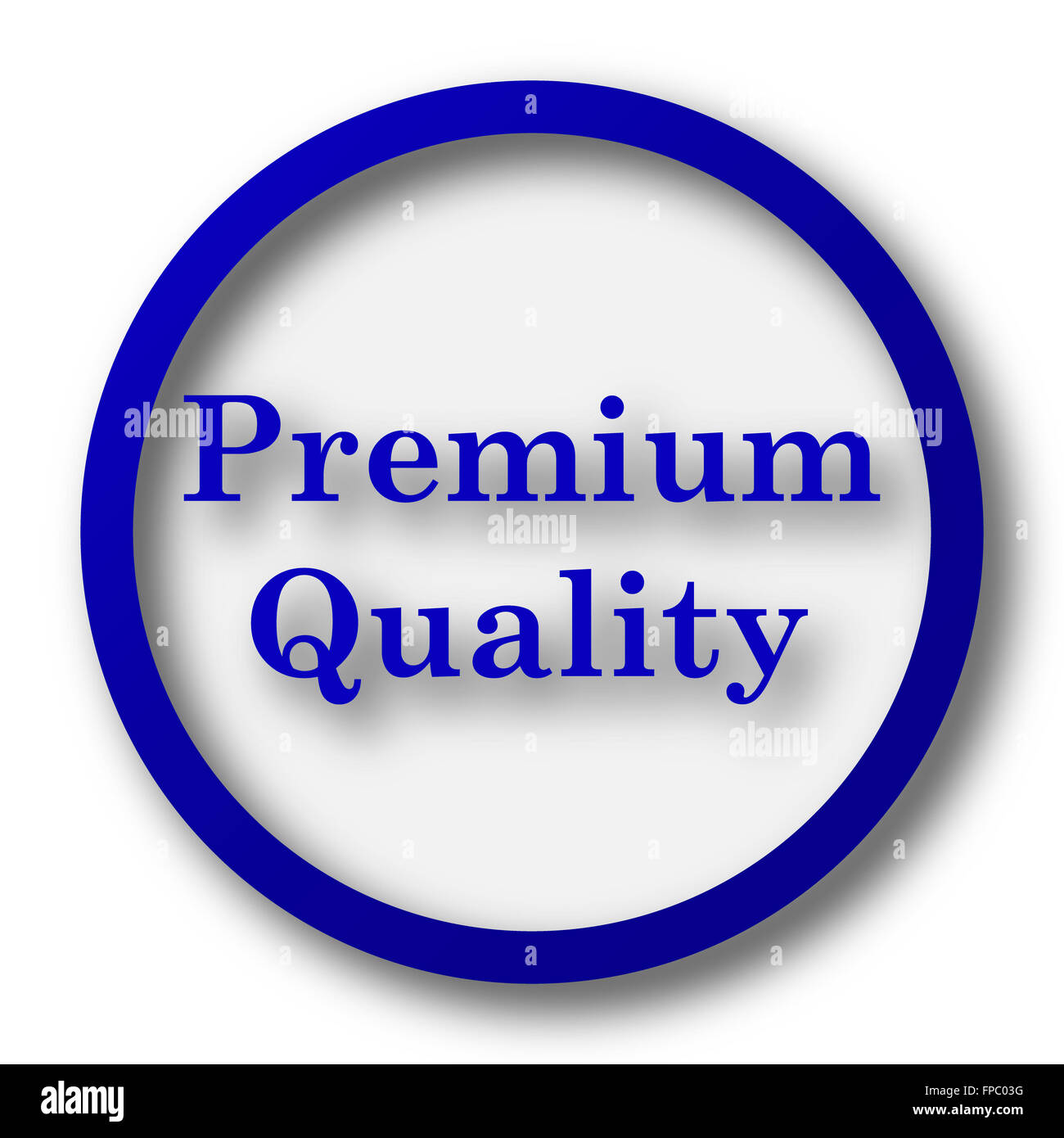 Premium quality icon. Blue internet button on white background Stock ...