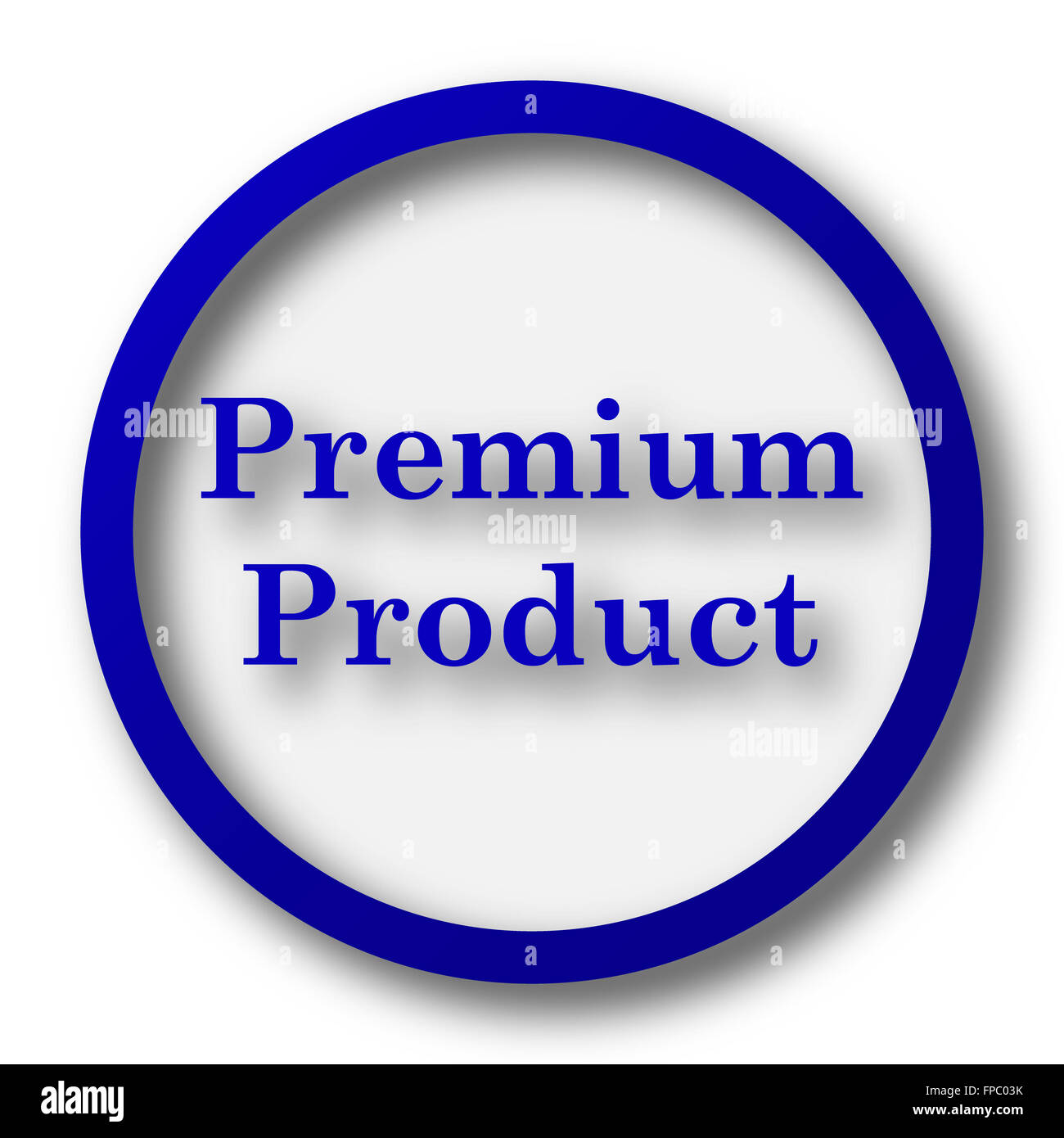 Premium product icon. Blue internet button on white background Stock ...