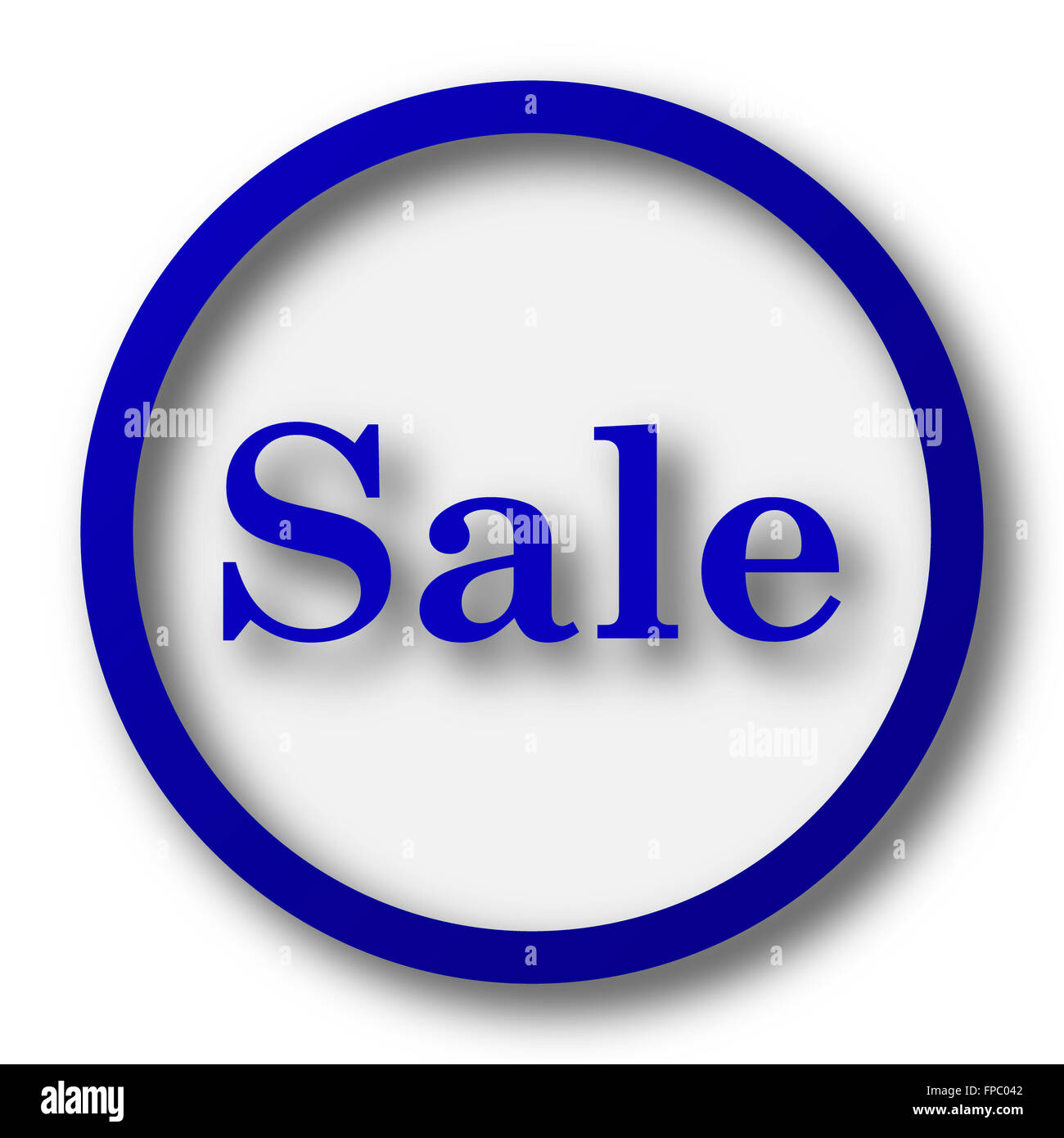 Sale icon. Blue internet button on white background Stock Photo - Alamy
