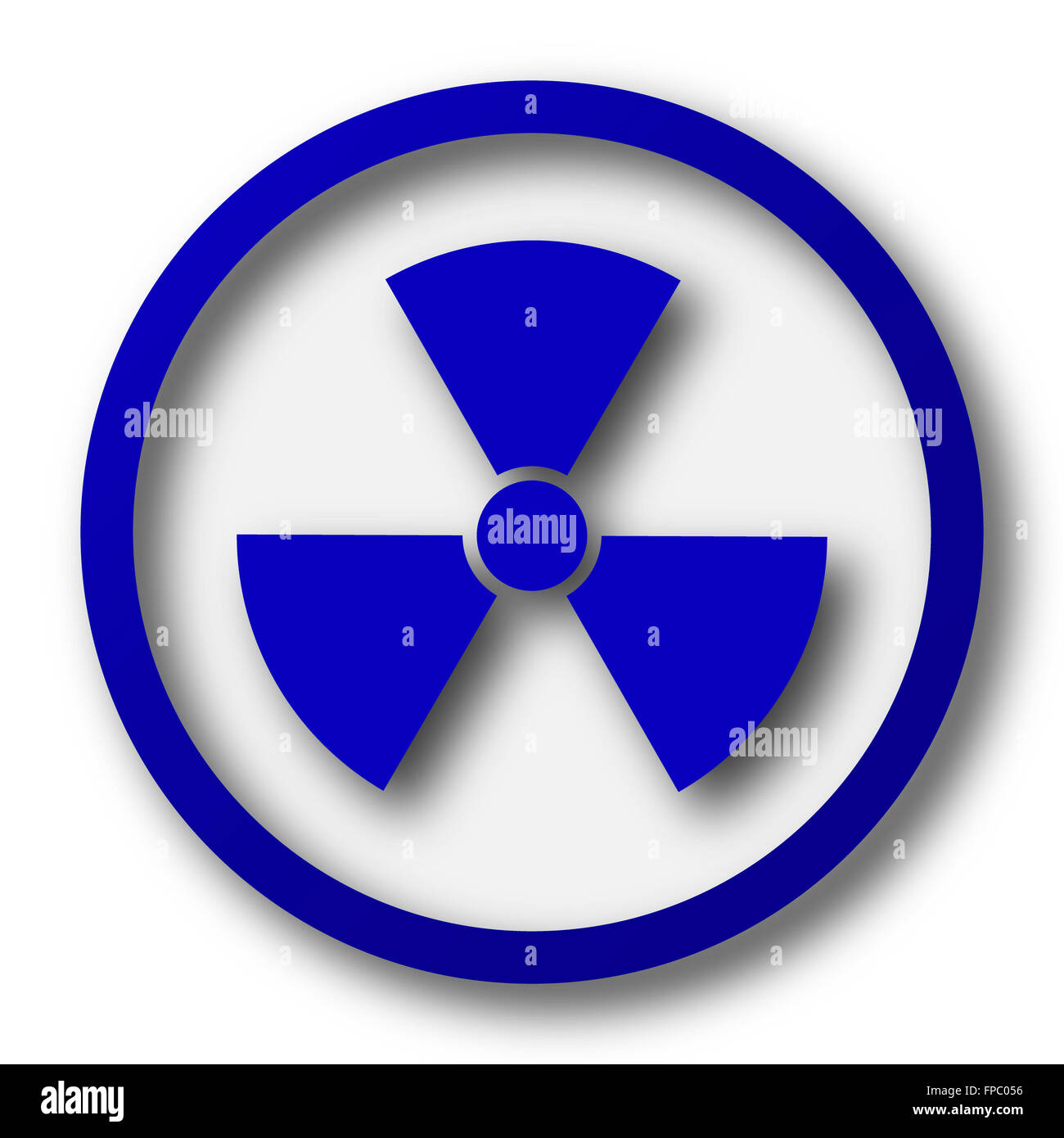 Radiation icon. Blue internet button on white background Stock Photo ...