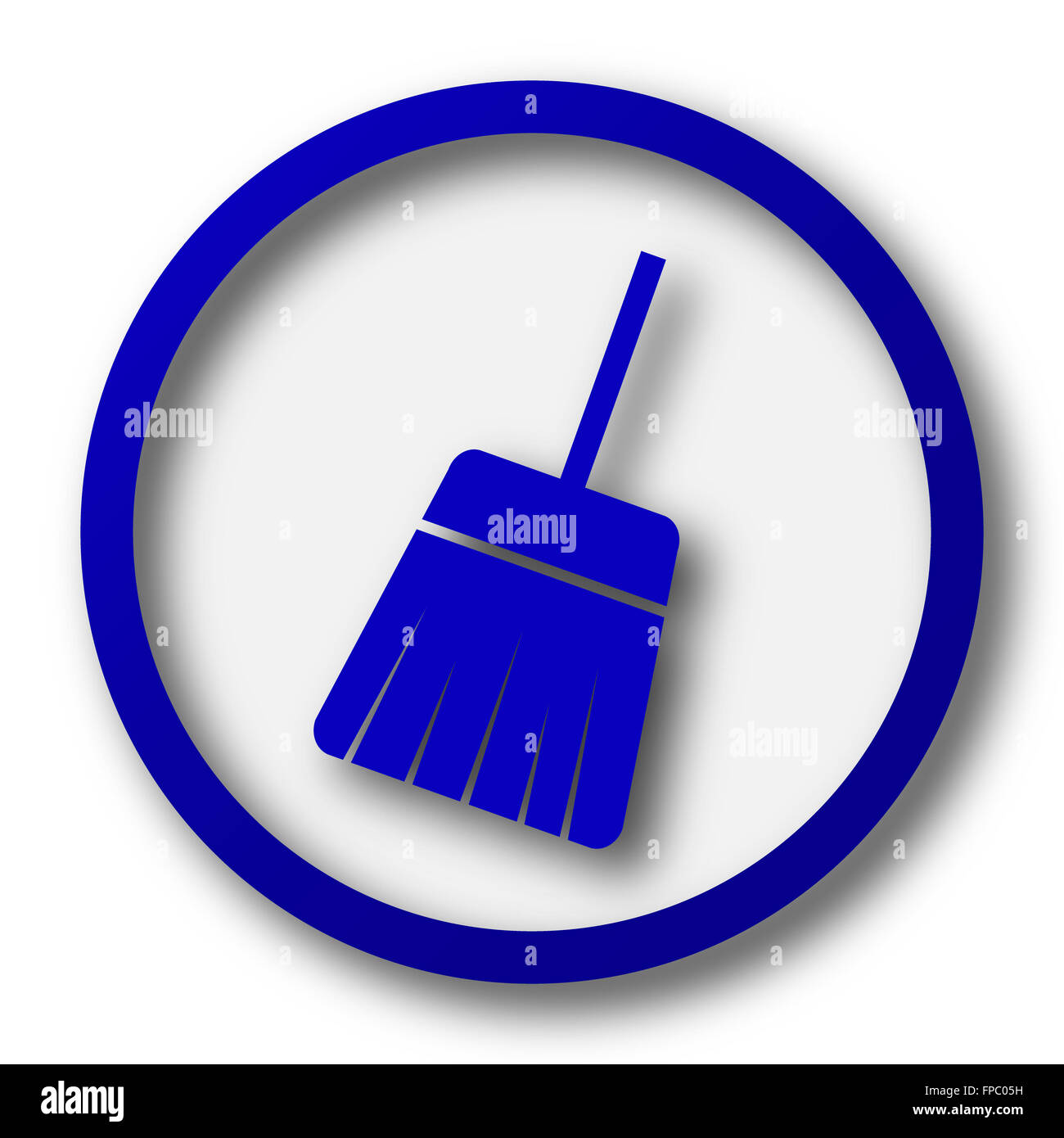 Sweep icon. Blue internet button on white background Stock Photo - Alamy
