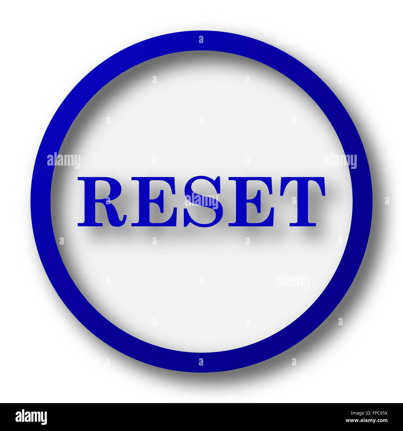 Reset icon. Blue internet button on white background Stock Photo - Alamy