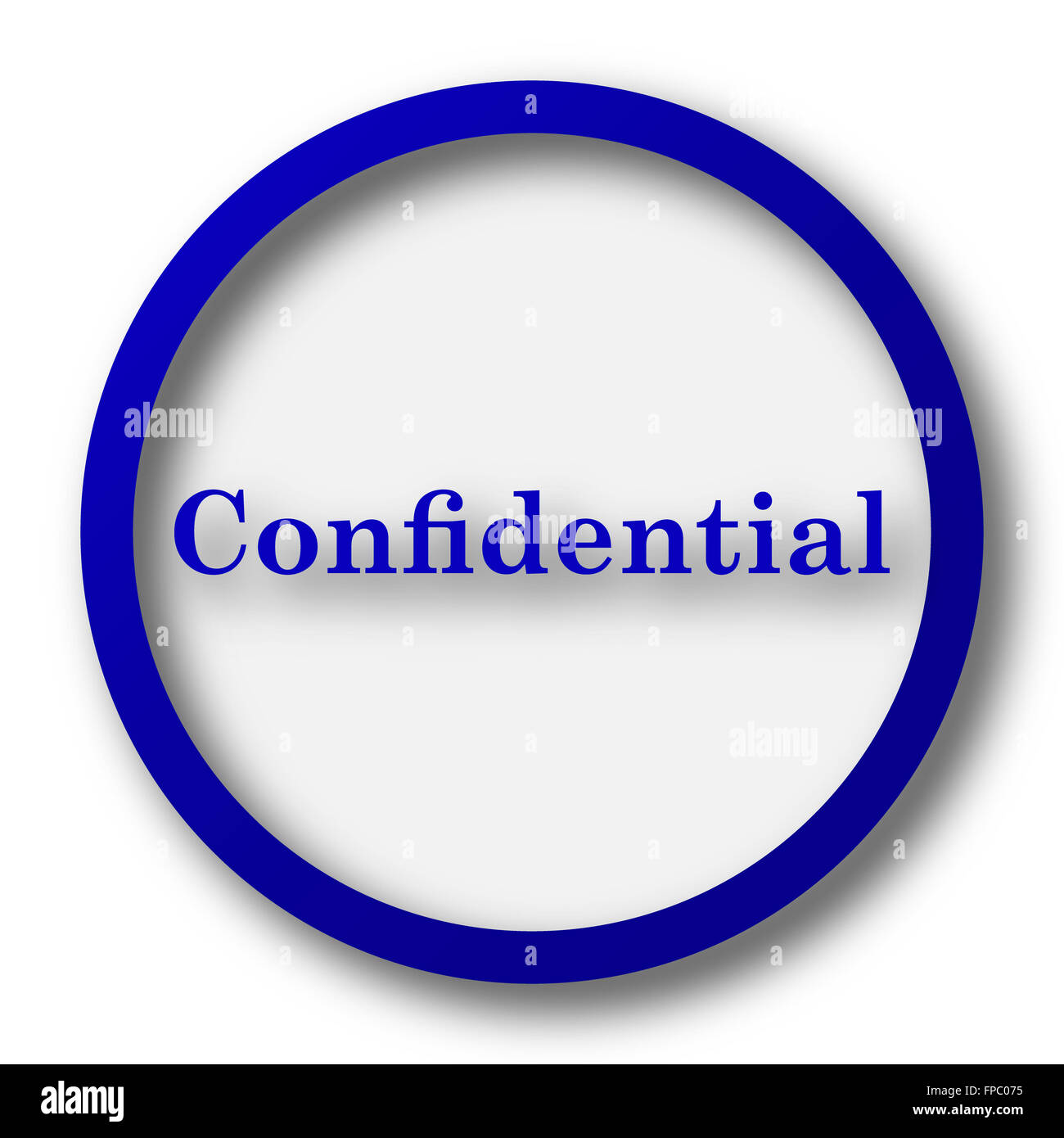 Confidential icon. Blue internet button on white background Stock Photo ...
