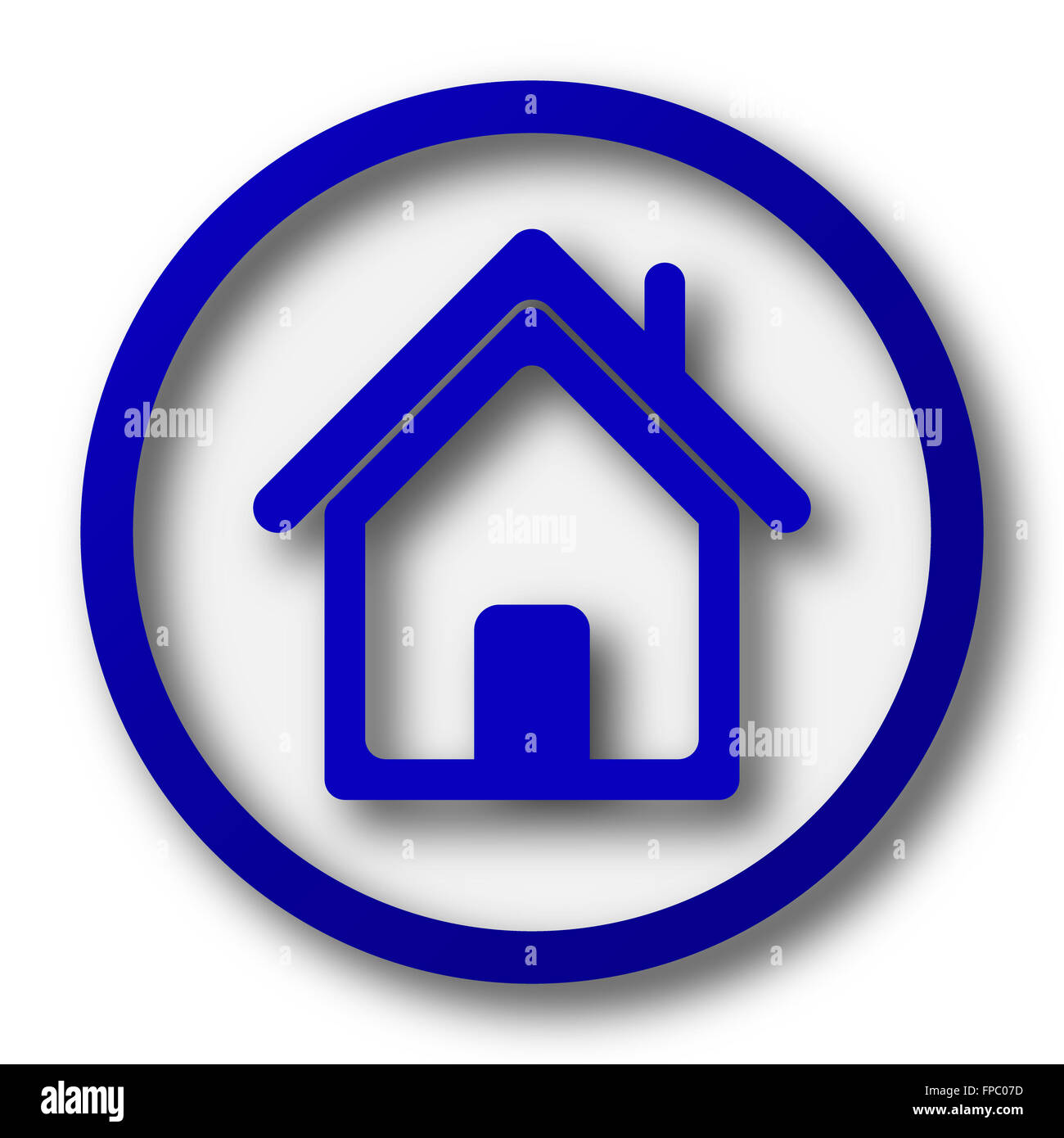 Home icon. Blue internet button on white background Stock Photo - Alamy