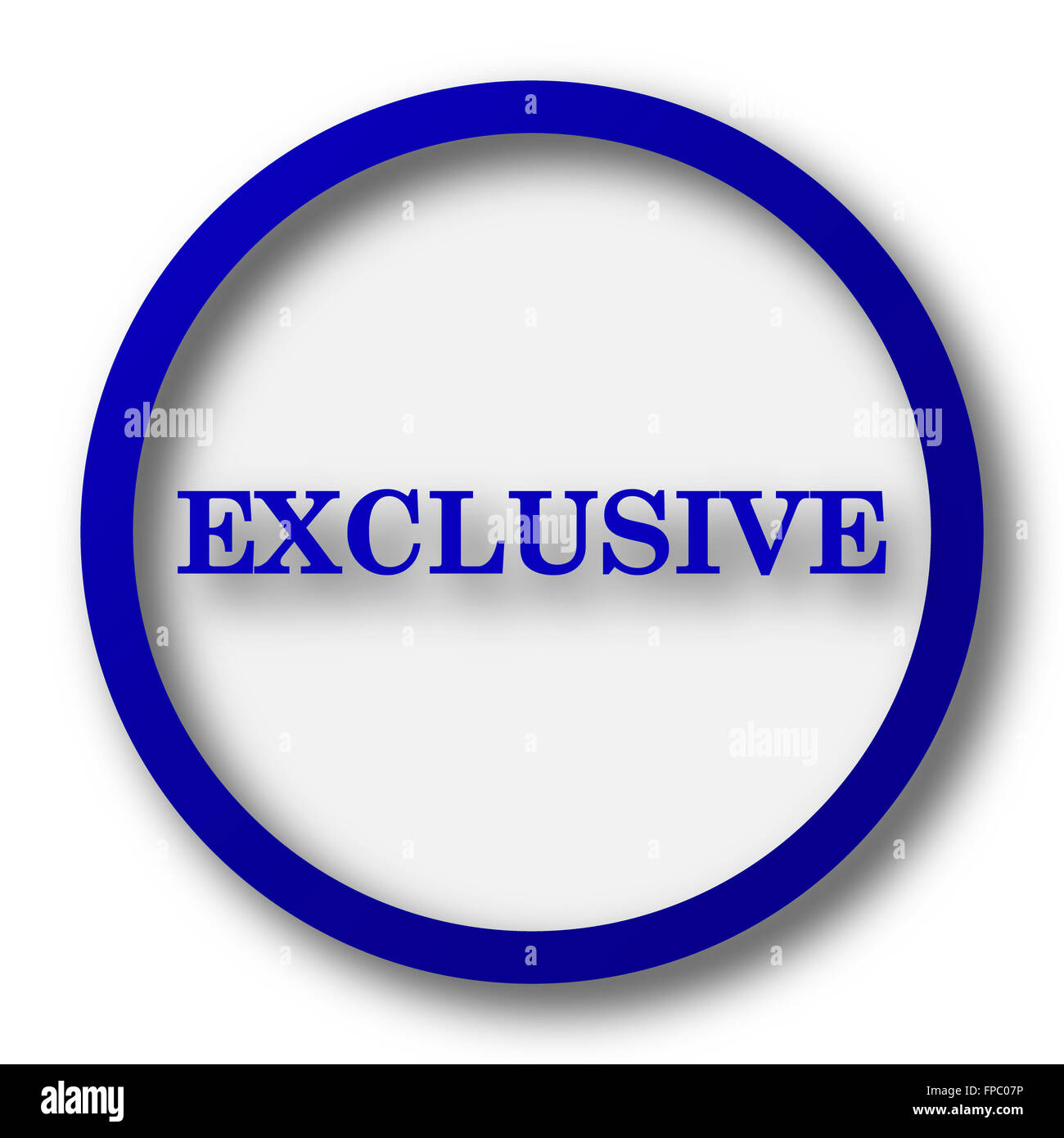 Exclusive icon. Blue internet button on white background Stock Photo ...