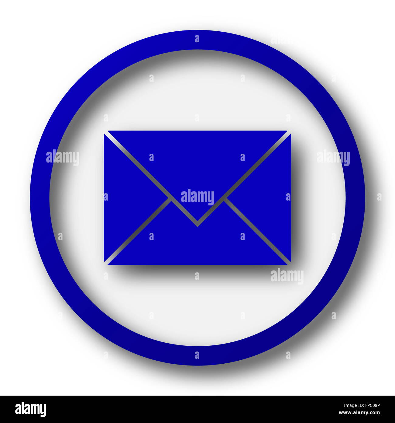 E-mail icon. Blue internet button on white background Stock Photo - Alamy