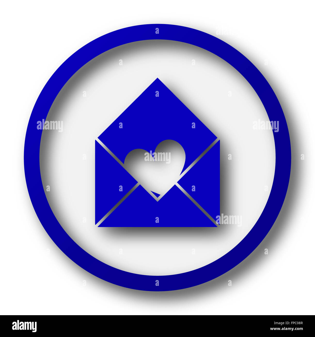 Send love icon. Blue internet button on white background Stock Photo ...