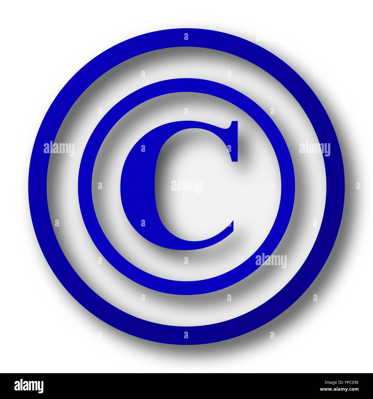 Copyright icon. Blue internet button on white background Stock Photo ...