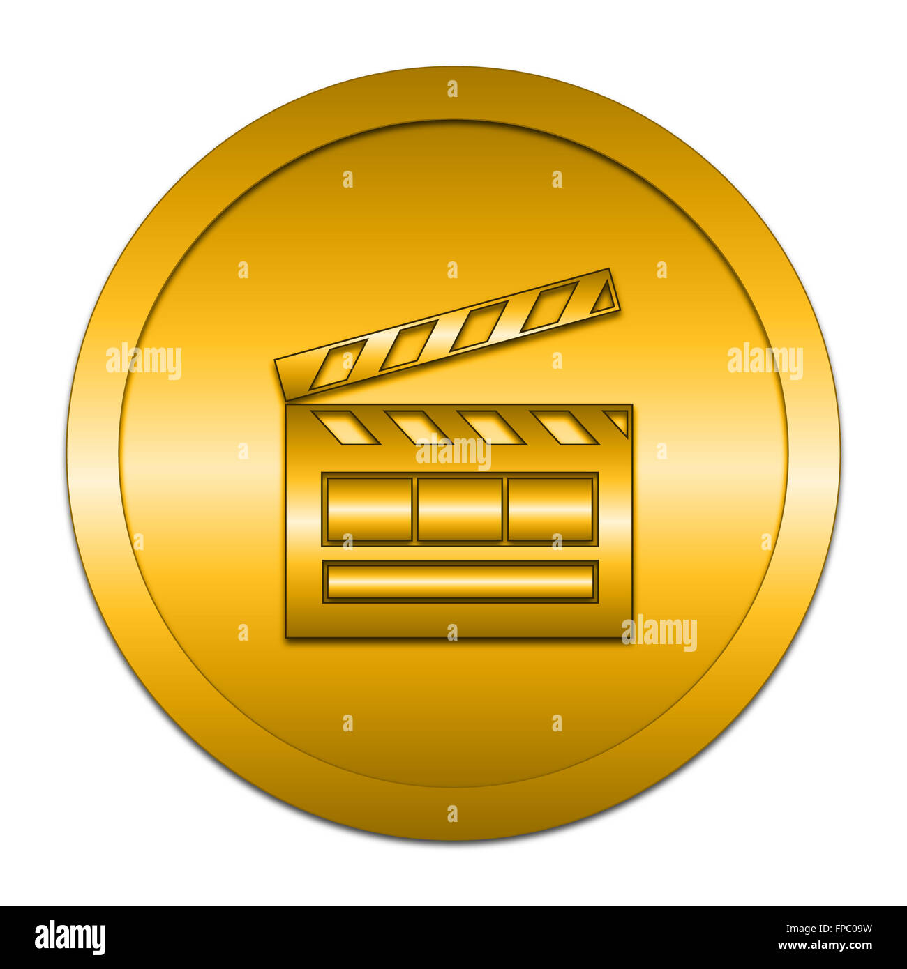 Movie icon. Internet button on white background Stock Photo - Alamy