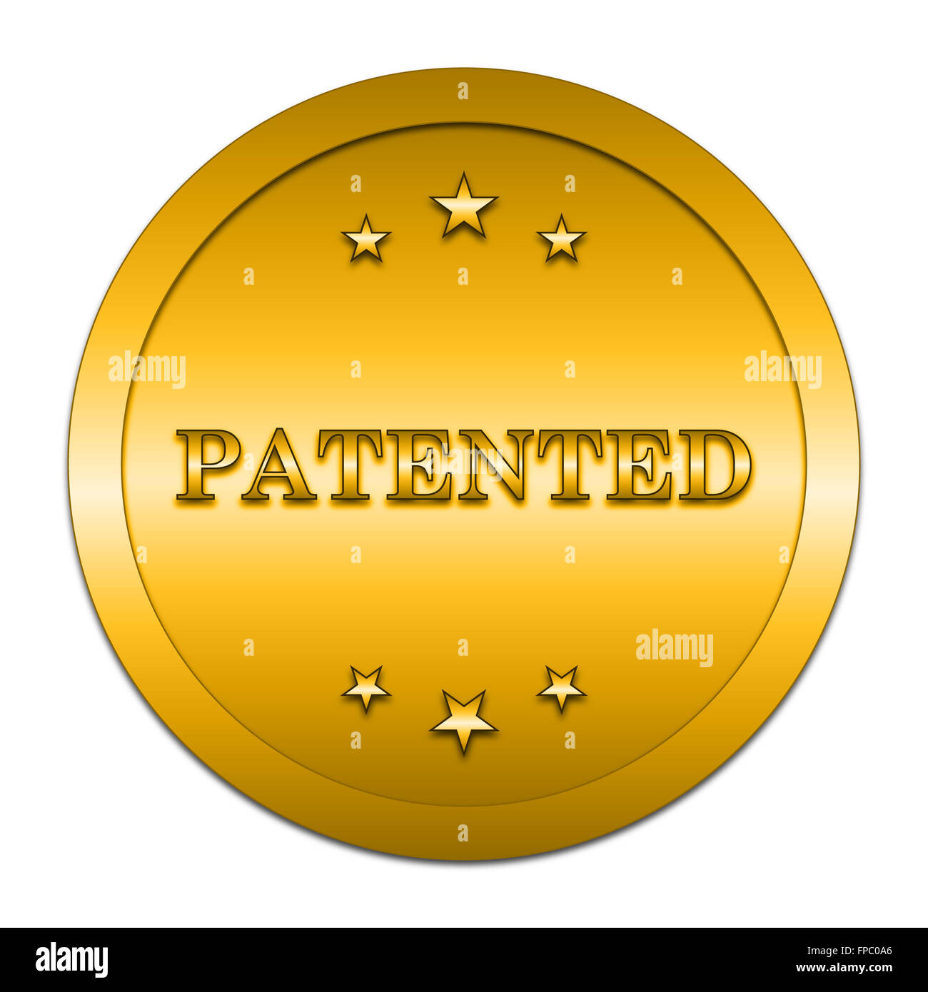 Patented icon. Internet button on white background Stock Photo - Alamy