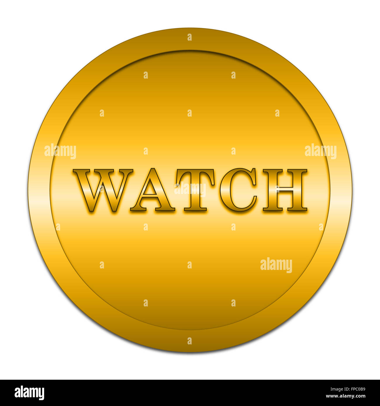 Watch icon. Internet button on white background Stock Photo - Alamy