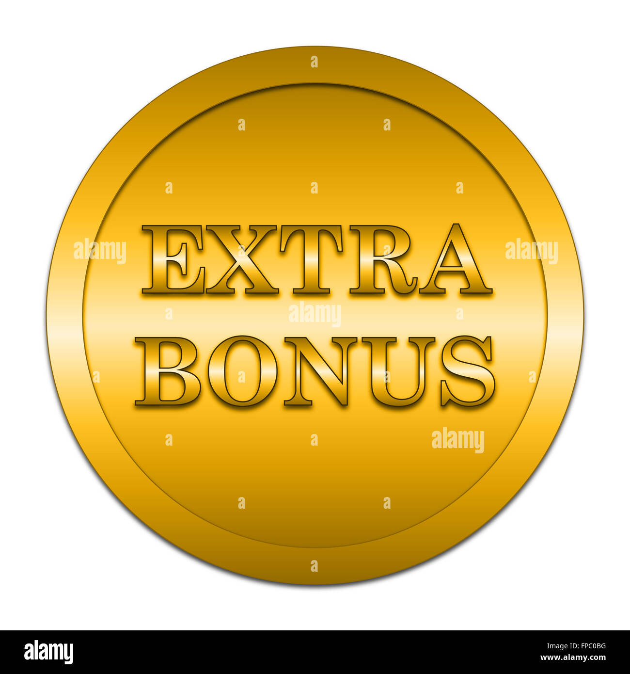 Extra bonus icon. Internet button on white background Stock Photo - Alamy
