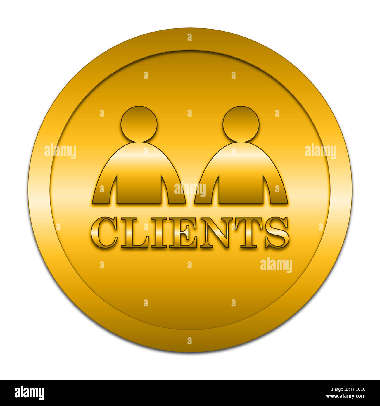 Clients icon. Internet button on white background Stock Photo - Alamy