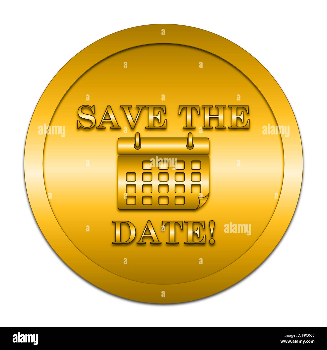 Save the date icon. Internet button on white background Stock Photo - Alamy