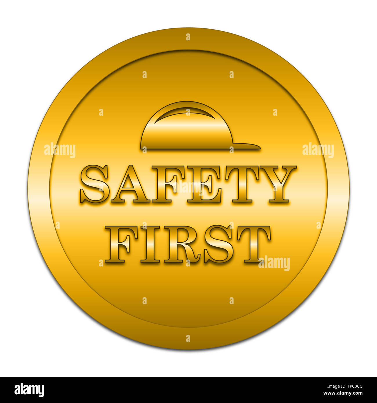 Safety first icon. Internet button on white background Stock Photo - Alamy
