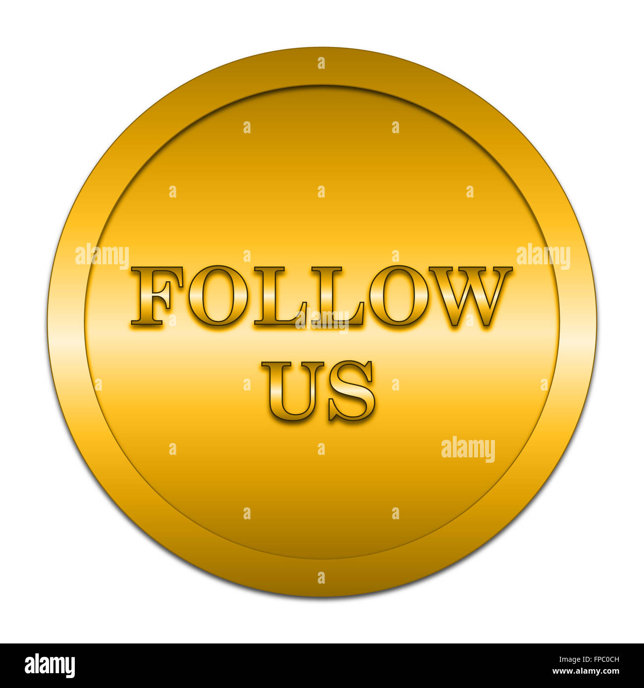 Follow us icon. Internet button on white background Stock Photo - Alamy