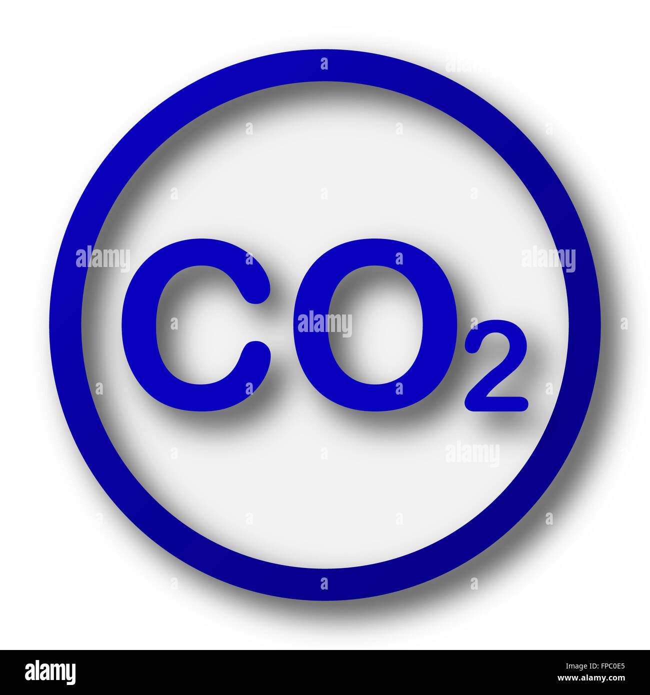 CO2 icon. Blue internet button on white background Stock Photo - Alamy